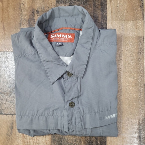 Simms | Shirts | Simms Vented Fishing Shirt Short Sleeve Gray Mens Xxl Guide Off Shore Wear Flaw ...